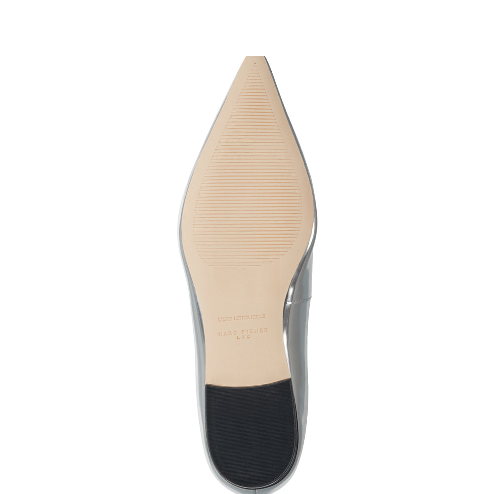 Women's Trella Leather Mary Jane Flat - Silver Metallic | Marc Fisher ...