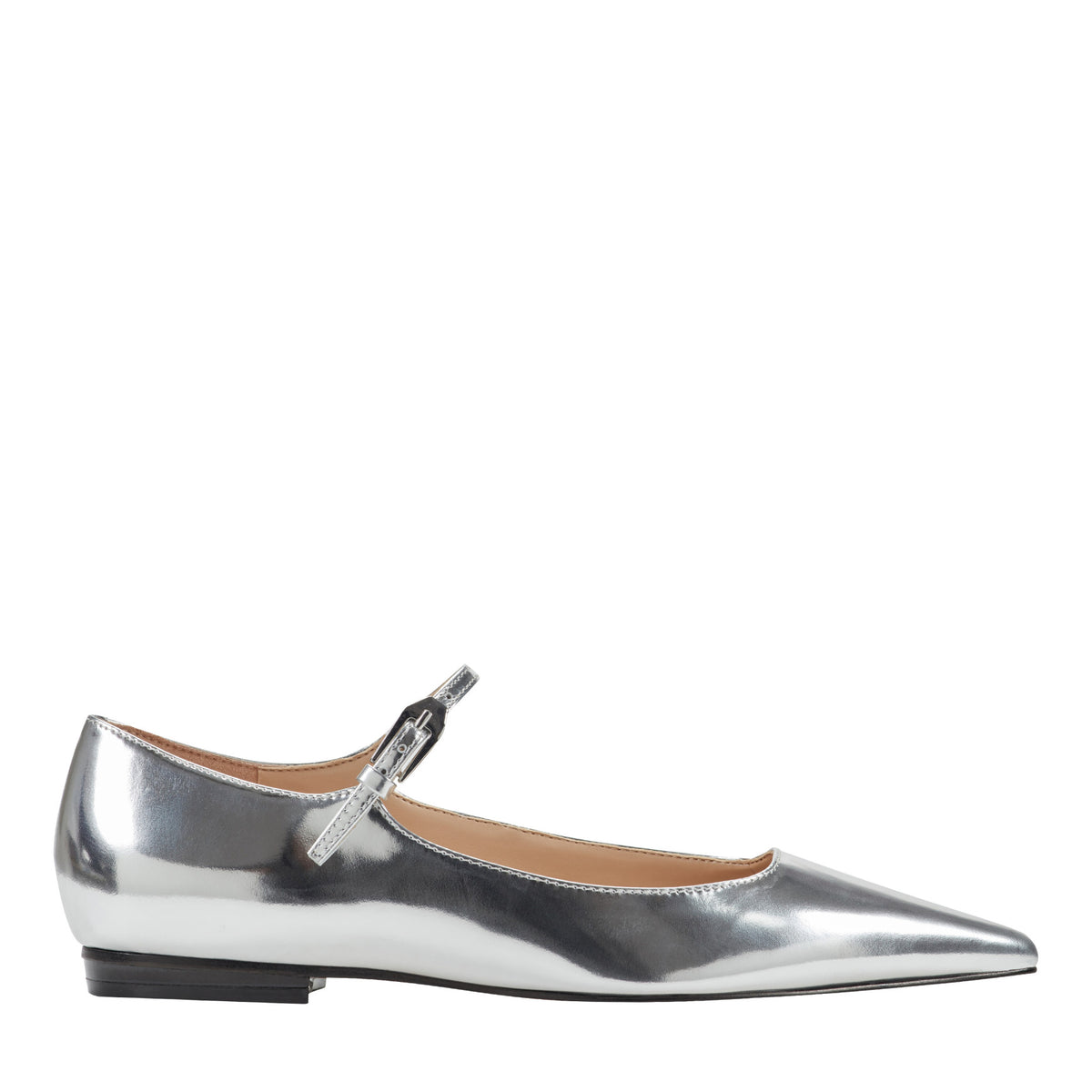 Women's Trella Leather Mary Jane Flat - Silver Metallic | Marc Fisher ...