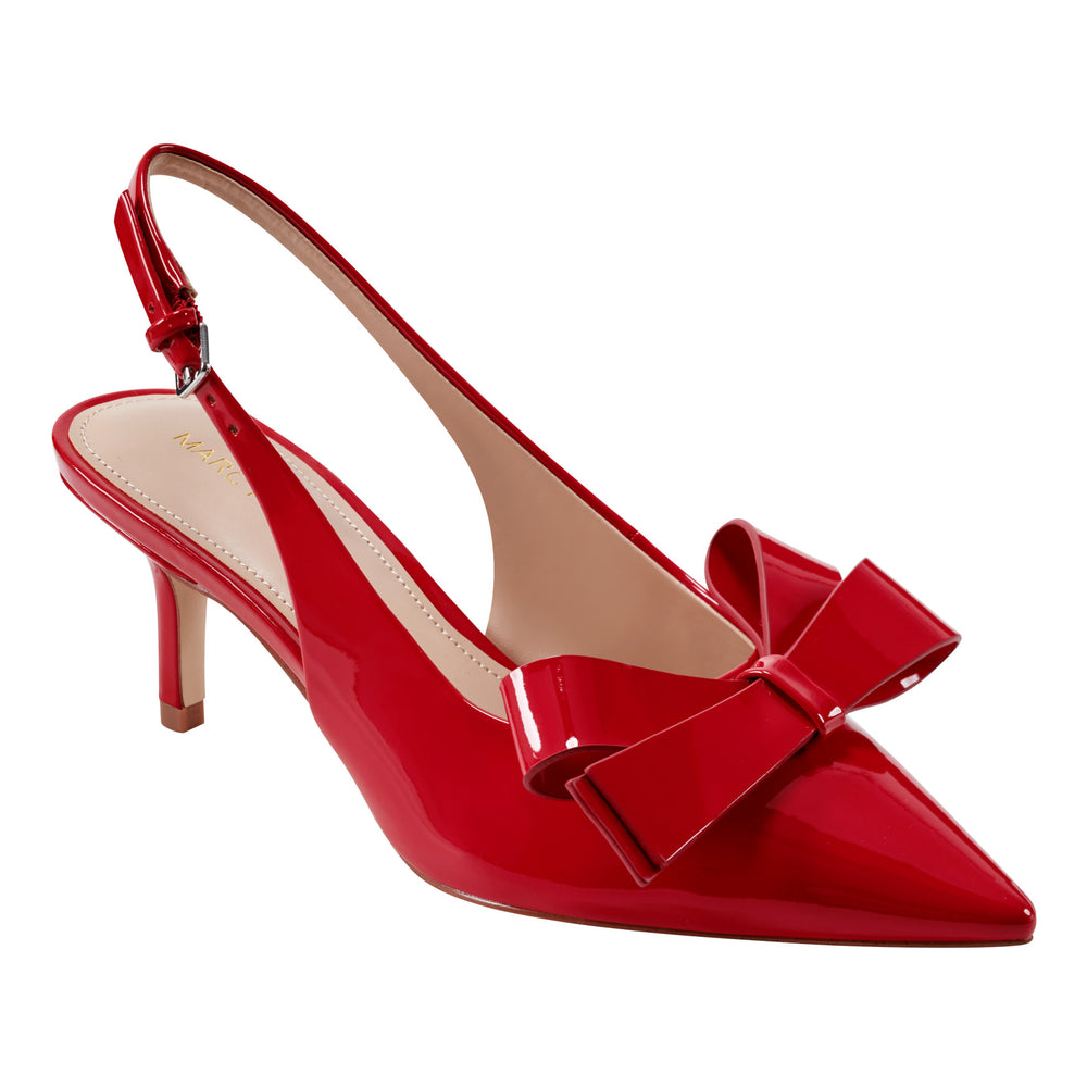 Women's Allon Bow Slingback Pump - Red Patent | Marc Fisher Footwear